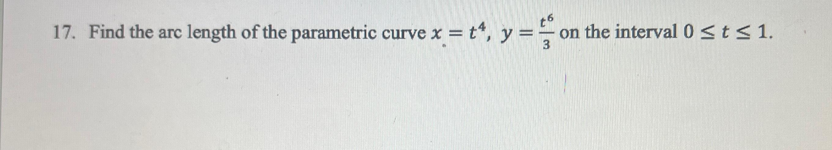 Solved Find the arc length of the parametric curve | Chegg.com