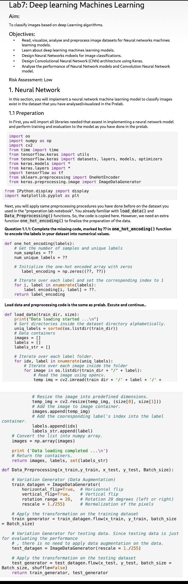 Solved Lab7: Deep learning Machines LearningAim:To classify | Chegg.com