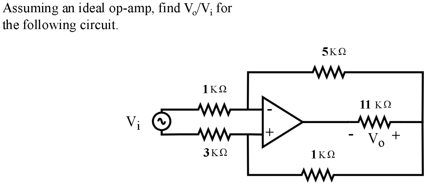 Solved Assuming an ﻿ideal op-amp, find VoVi ﻿forthe | Chegg.com