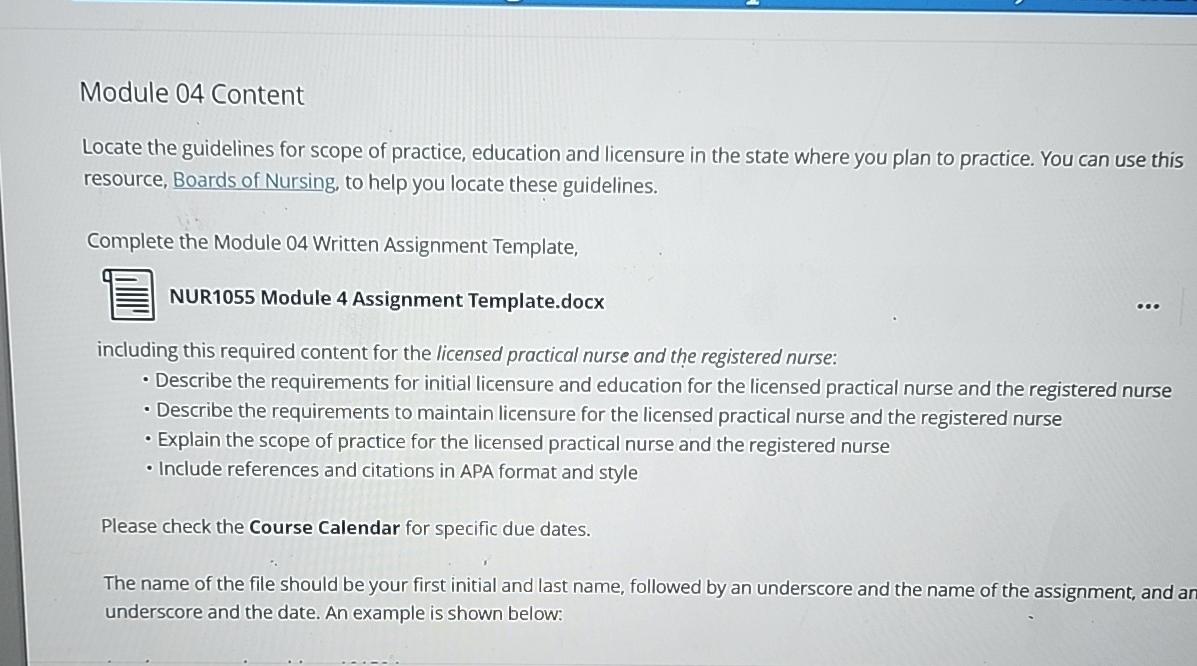 Solved Module 04 ﻿ContentLocate the guidelines for scope of | Chegg.com