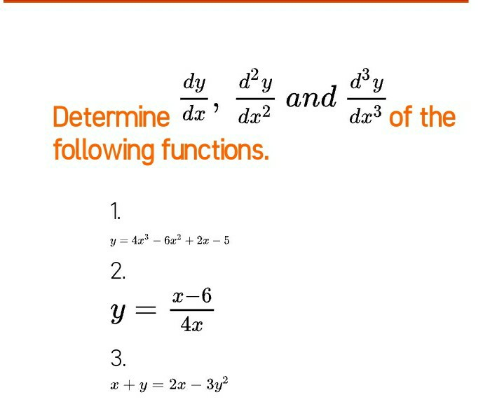 Solved dy and dy Determine du dx2 following functions. d'y | Chegg.com