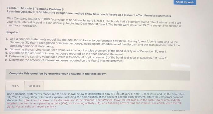 Solved Check my work Problem: Module 3 Textbook Problem 5 | Chegg.com