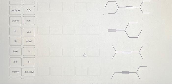 Solved name each of the following alkynes | Chegg.com Solved name each of the following alkynes | Chegg.com