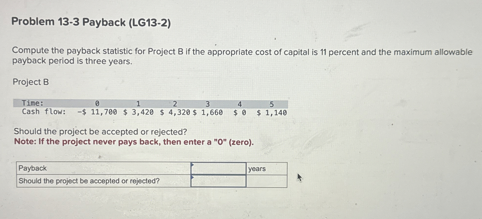 Solved by an EXPERT Problem 13-5 ﻿spreadsheet problem: IRR (LG 134) | Chegg.com
