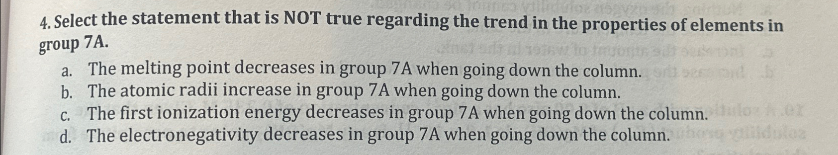 Solved Select the statement that is NOT true regarding the | Chegg.com