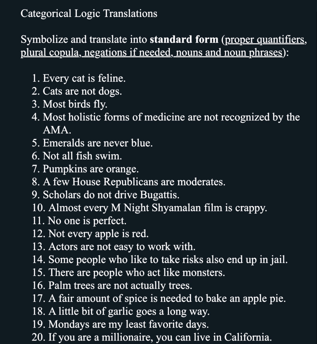 Solved by an EXPERT Categorical Logic TranslationsSymbolize and translate | Chegg.com