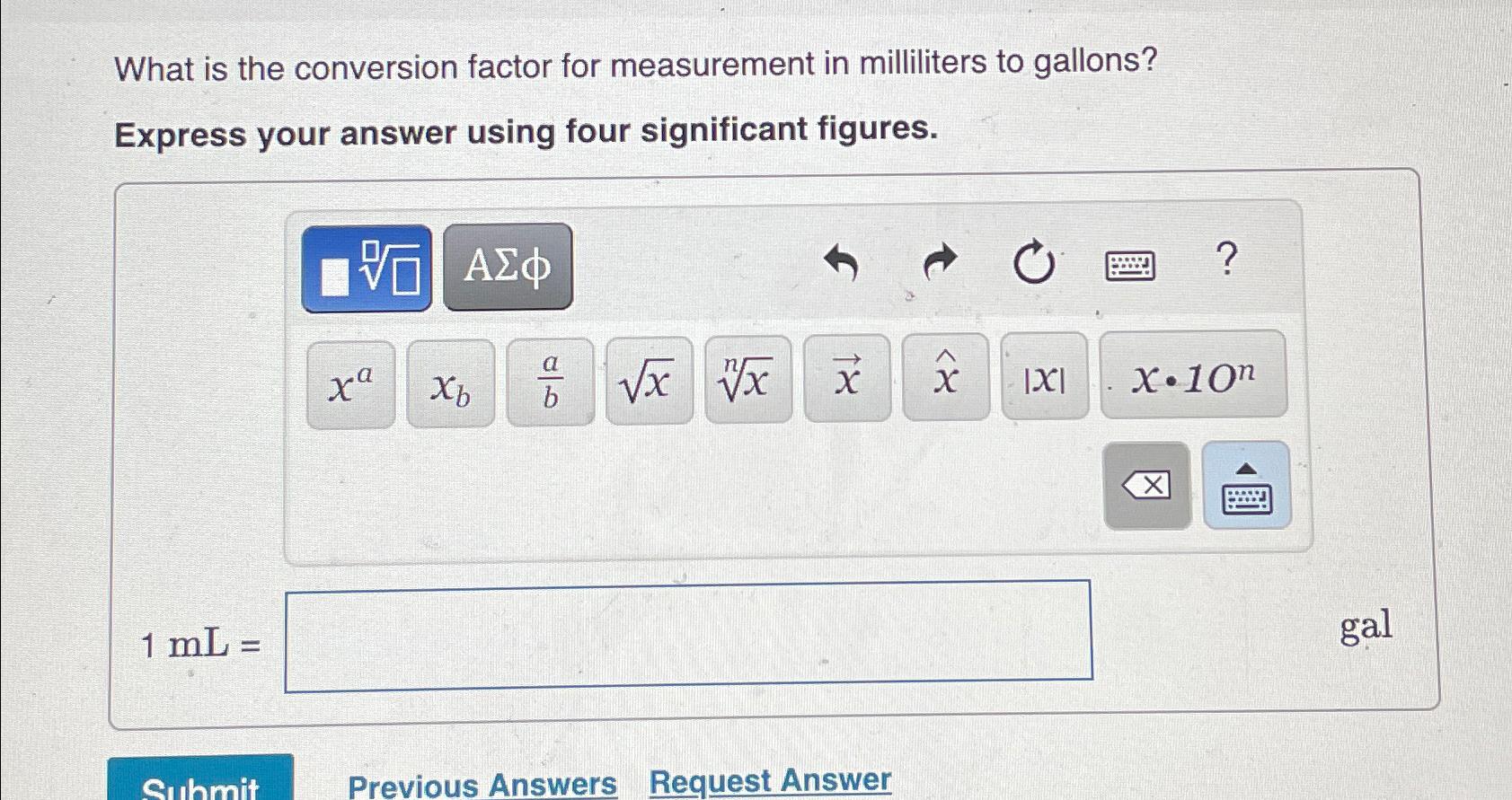 Solved What is the conversion factor for measurement in | Chegg.com