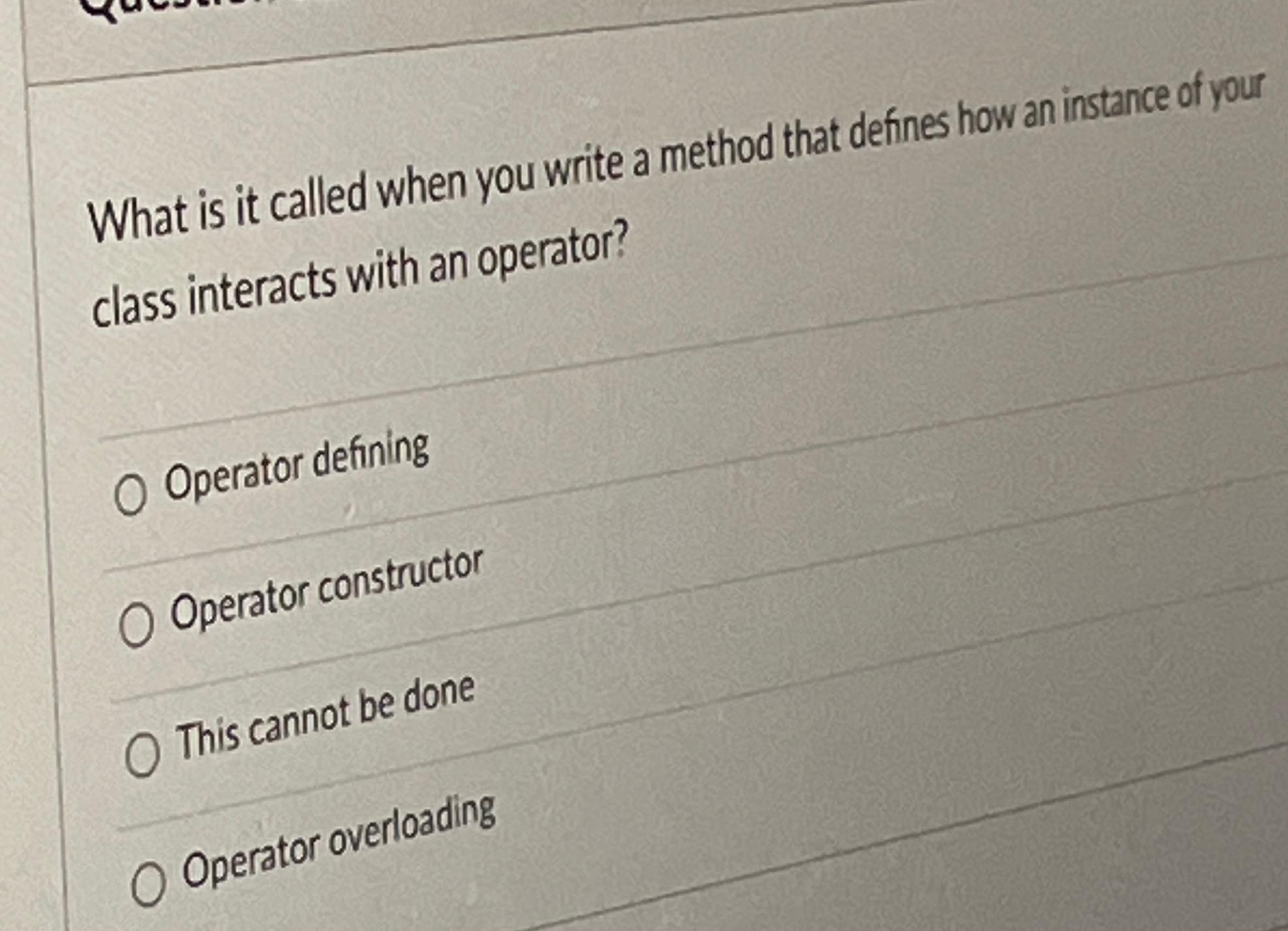Solved What is it called when you write a method that | Chegg.com