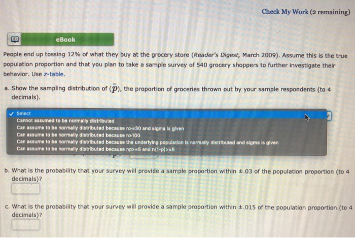 Solved Check My Work (2 remaining) B eBook People end up | Chegg.com