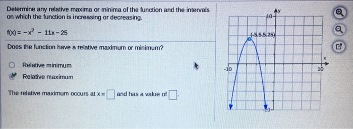 Solved Determine any relative maxima or minima of the | Chegg.com