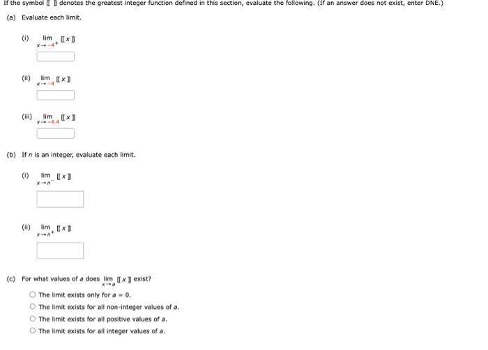 Solved If the symbol I II denotes the greatest integer | Chegg.com