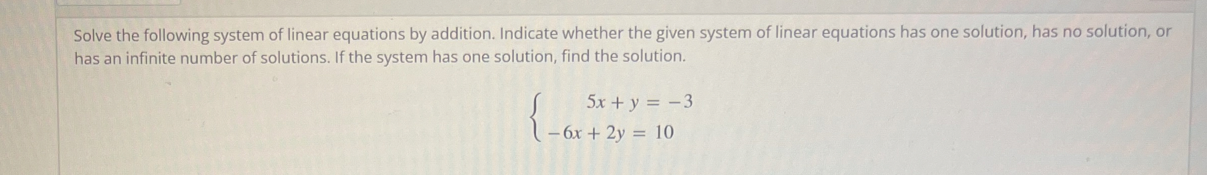 Solved Solve the following system of linear equations by | Chegg.com