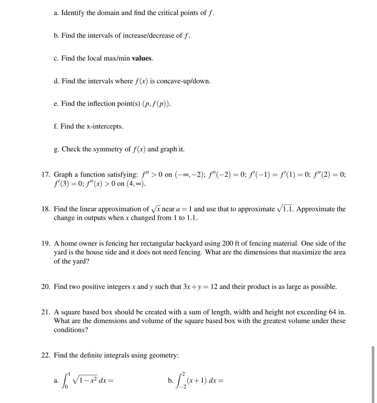 Solved a. ﻿Identify the domain and find the critical points | Chegg.com