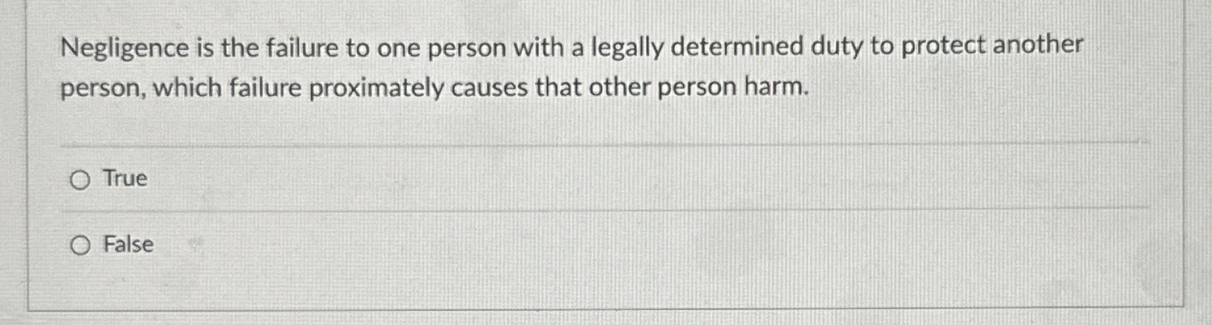 Solved Negligence is the failure to one person with a | Chegg.com