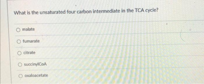 Solved What is the unsaturated four carbon intermediate in | Chegg.com