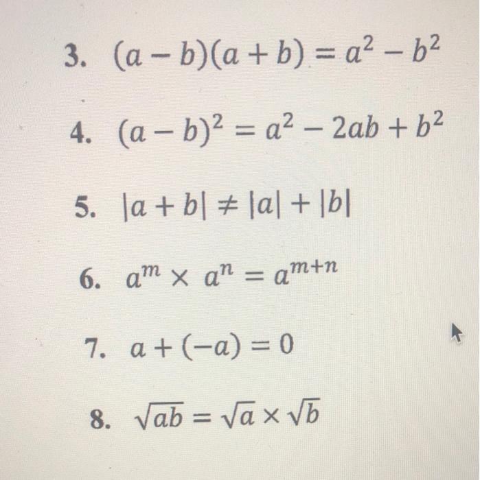 Solved 3 A B A B A B2 4 A B 2 A2 Chegg