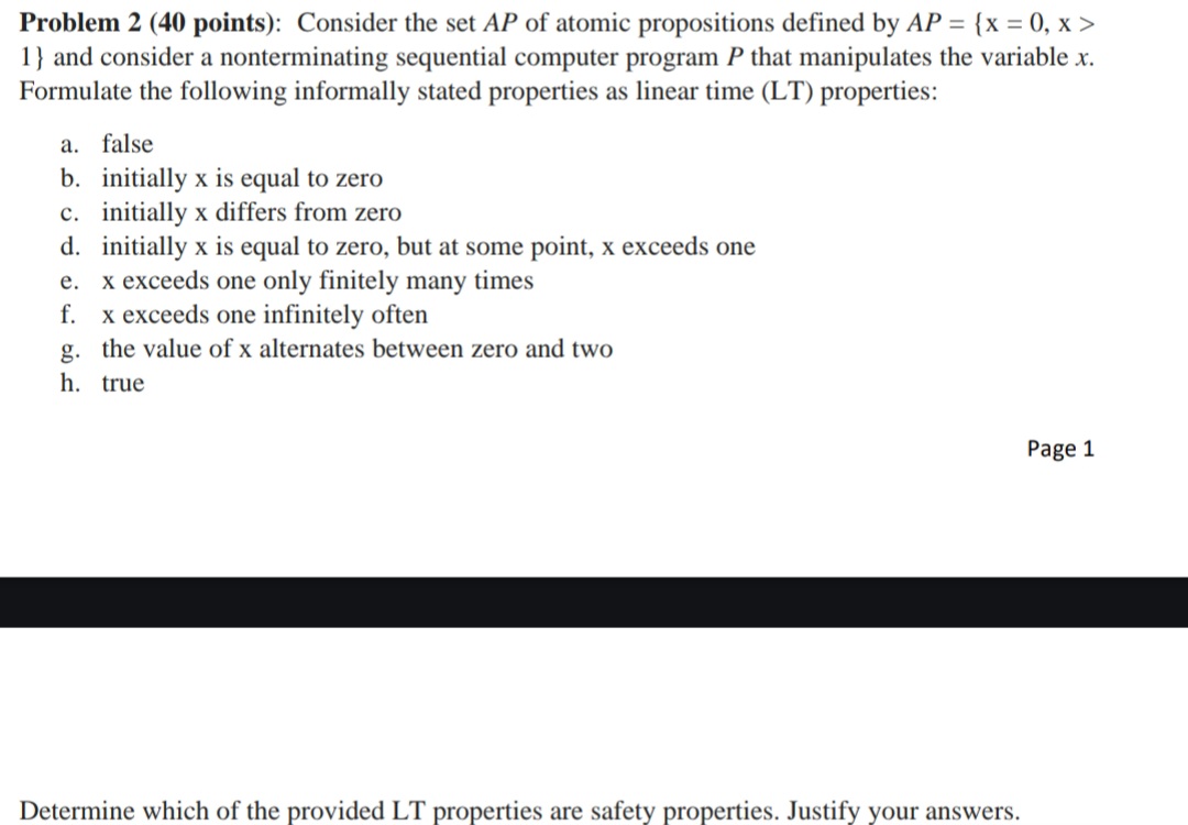 Solved Problem 2 (40 ﻿points): Consider the set AP ﻿of | Chegg.com
