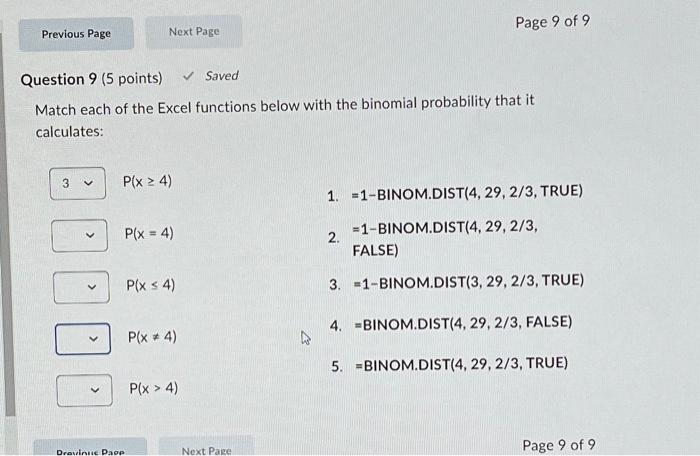 Solved Previous Page 3 Next Page Question 9 (5 points) | Chegg.com