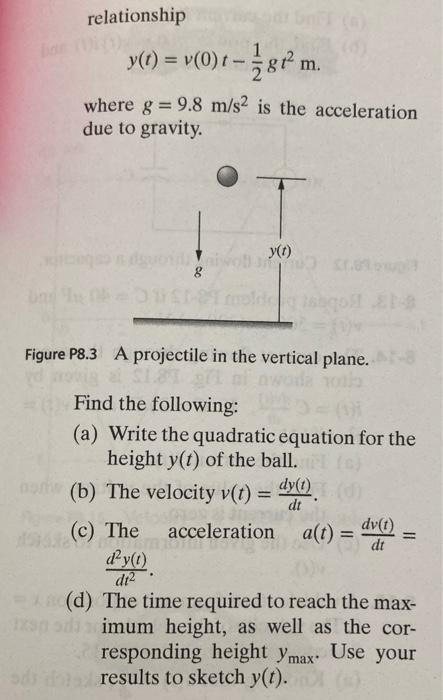 Solved 8-3. The height in the vertical plane of a ball | Chegg.com