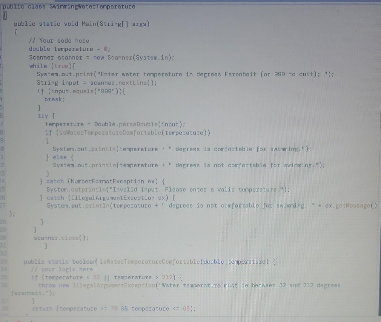 Solved SwimmingWaterTemperature.cs (9,44) : error cS1041: | Chegg.com