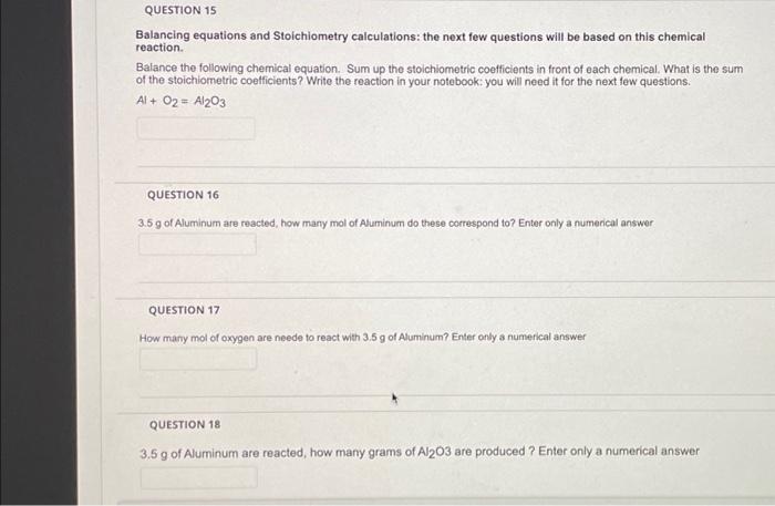 Solved Balancing equations and Stoichiometry calculations: | Chegg.com