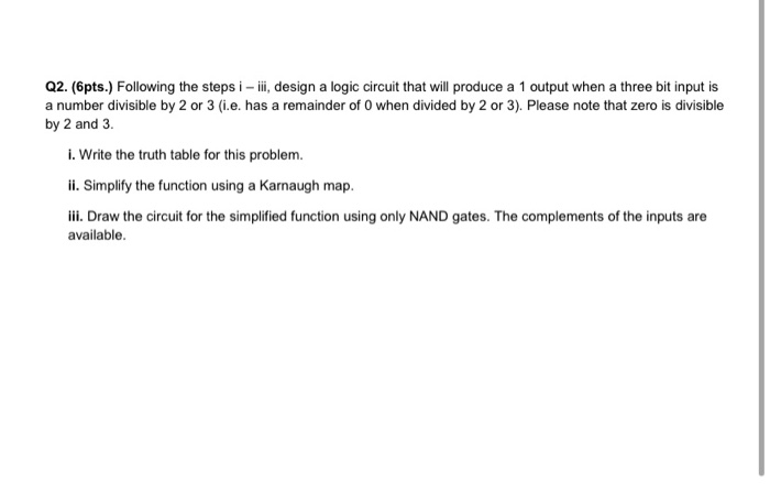 Solved Q2. (6pts.) Following the steps i - ii, design a | Chegg.com