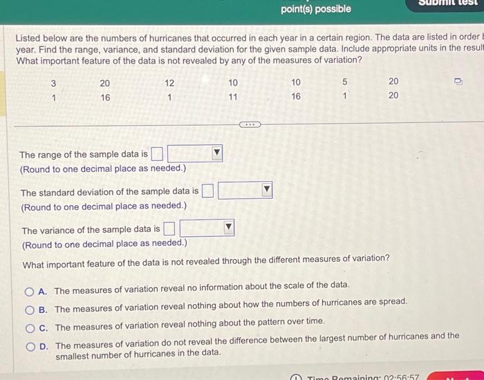 Solved 3 1 Listed below are the numbers of hurricanes that | Chegg.com