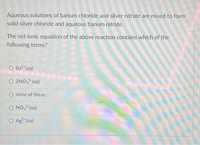 Solved A solution contains the ions Ag1+,Ba2+ and Fe3+. | Chegg.com