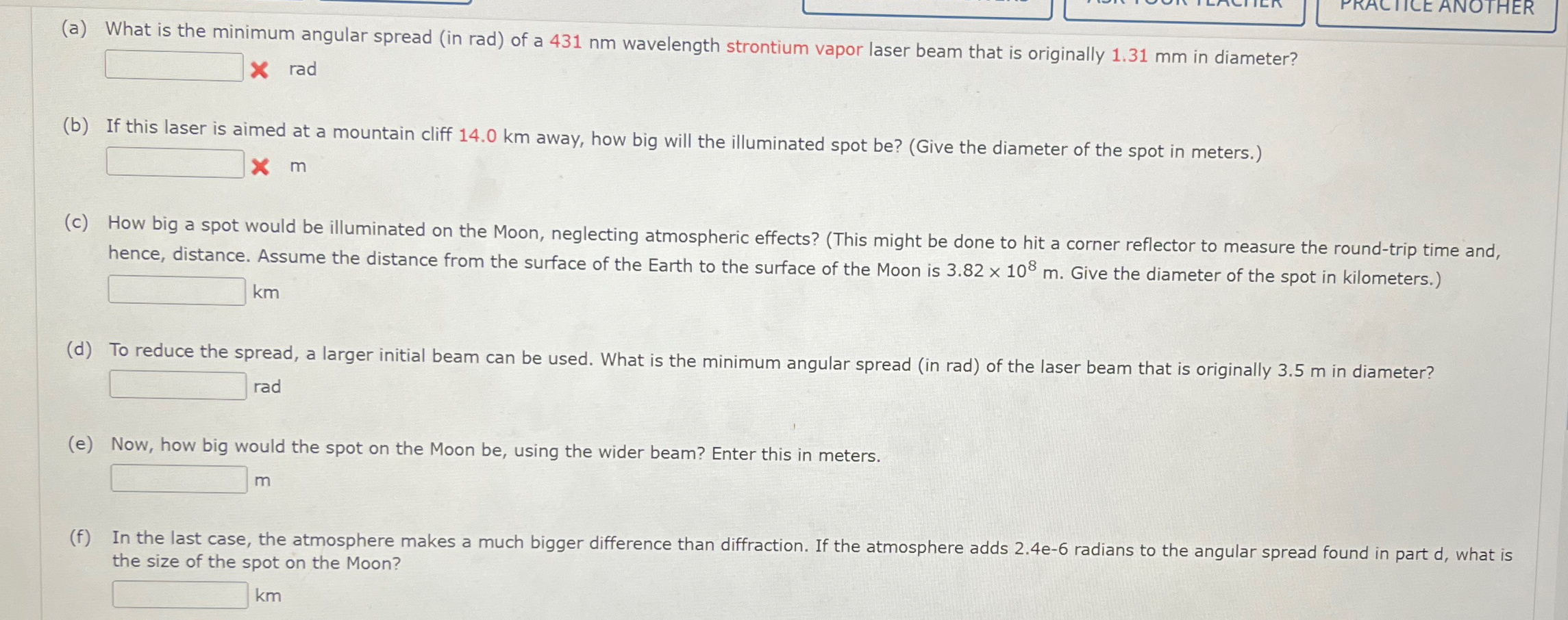 Solved (a) ﻿What is the minimum angular spread (in rad) ﻿of | Chegg.com