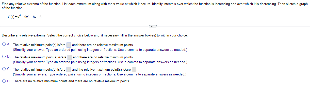 Solved Find any relative extrema of the function. List each | Chegg.com