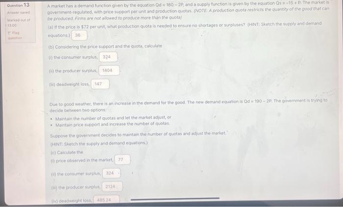 Solved A market has a demand function given by the equation | Chegg.com