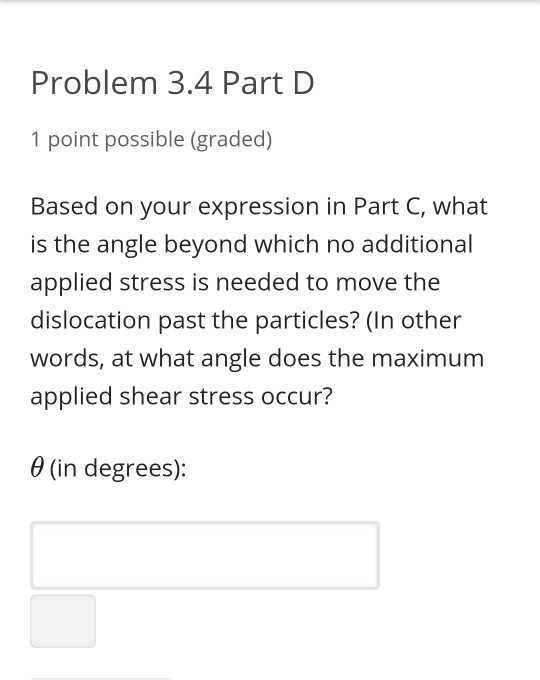 Solved Problem 3.4 Part A 1 point possible (graded) An | Chegg.com