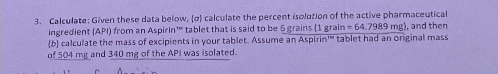 Solved Calculate: Given these data below, (a) ﻿calculate the | Chegg.com