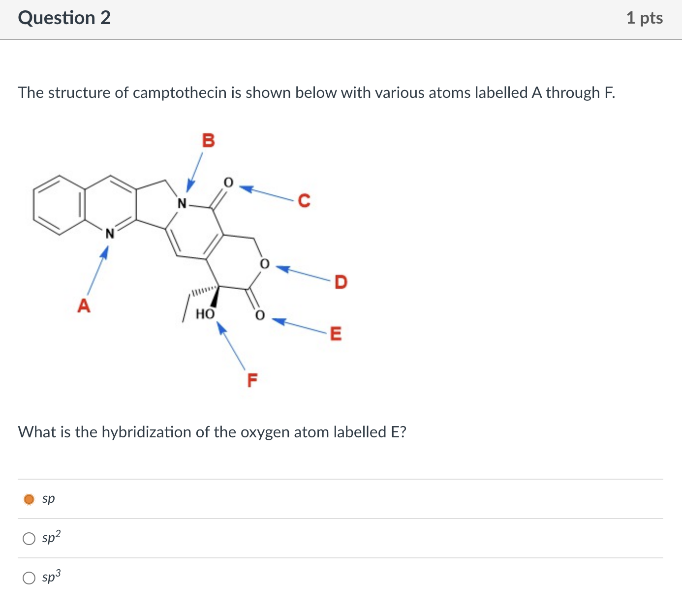 Solved Question 21 ptsthe Structure Of Camptothecin Is