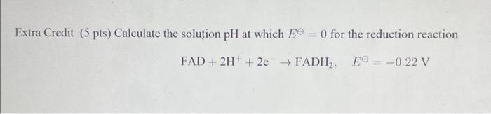 Solved Extra Credit ( 5pts) Calculate the solution pH at | Chegg.com