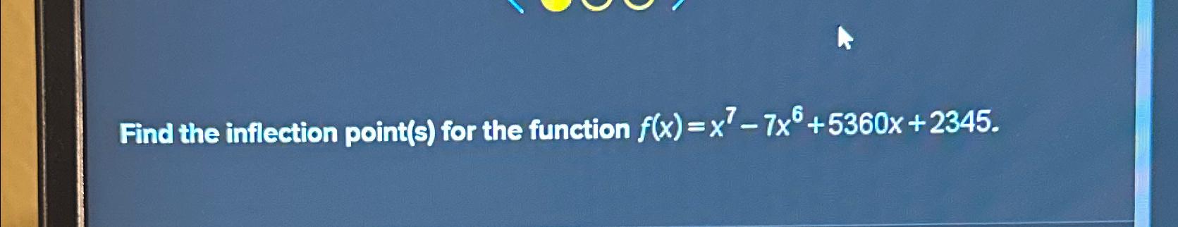 Solved Find the inflection point(s) ﻿for the function | Chegg.com