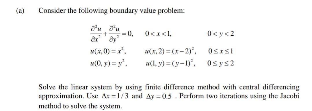 Solved (a) ﻿Consider the following boundary value | Chegg.com
