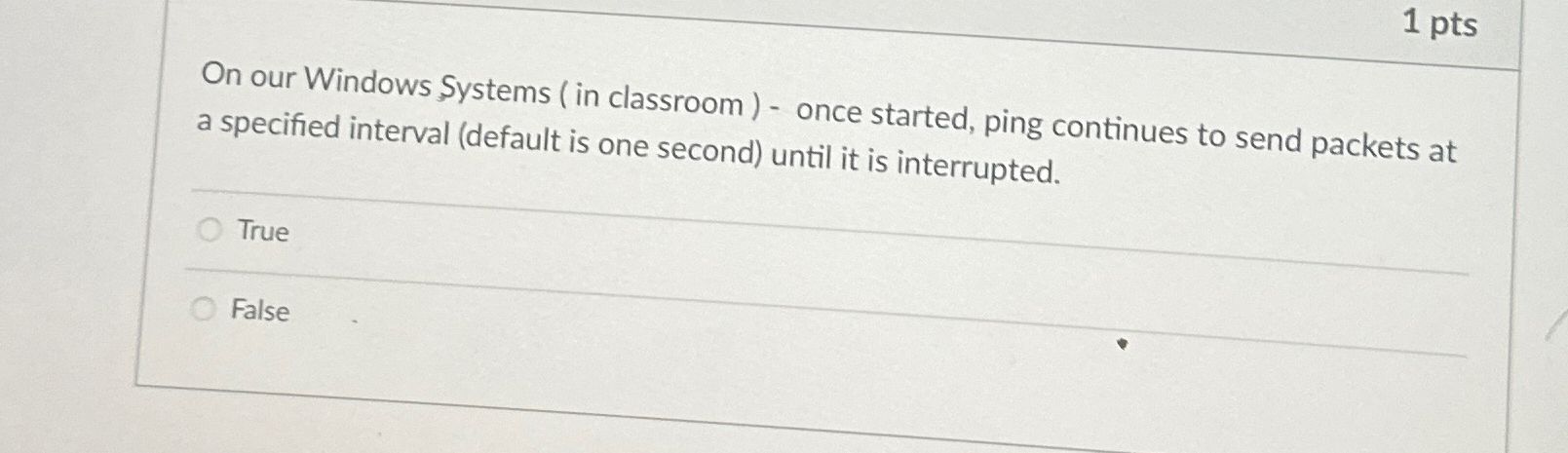 Solved 1 ﻿ptsOn our Windows Systems ( ﻿in classroom ) - | Chegg.com