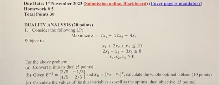 Solved Due Date: 1st November 2023 (Submission online, | Chegg.com