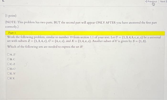 Solved (1 point) (NOTE: This problem has two parts. BUT the | Chegg.com Solved (1 point) (NOTE: This problem has two parts. BUT the | Chegg.com