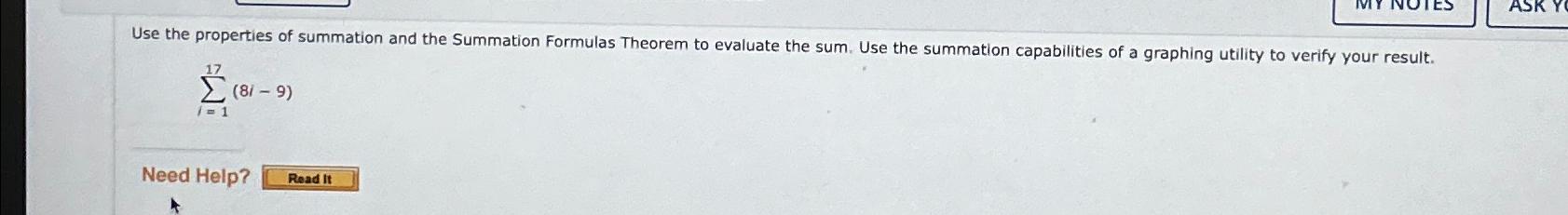 Solved Use The Properties Of Summation And The Summation