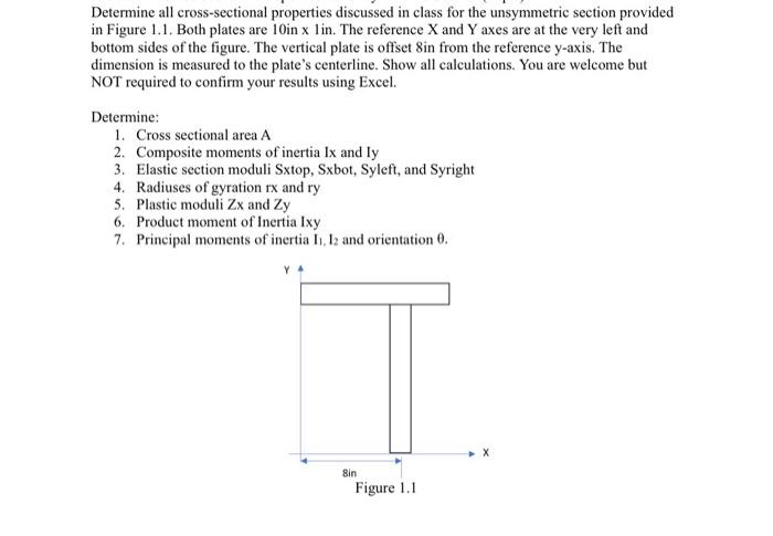 Solved Determine all cross-sectional properties discussed in | Chegg.com