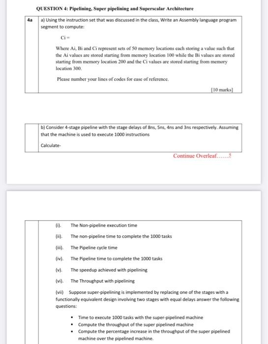 Solved QUESTION 4: Pipelining. Super pipelining and | Chegg.com Solved QUESTION 4: Pipelining. Super pipelining and | Chegg.com