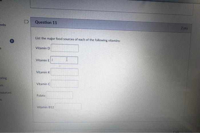 Solved List the DRI/UL for each of the following Vitamins: | Chegg.com