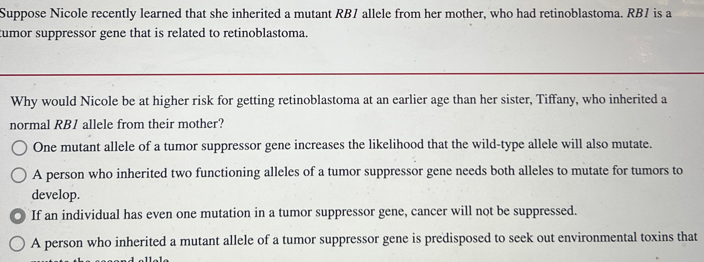 Solved Suppose Nicole recently learned that she inherited a | Chegg.com