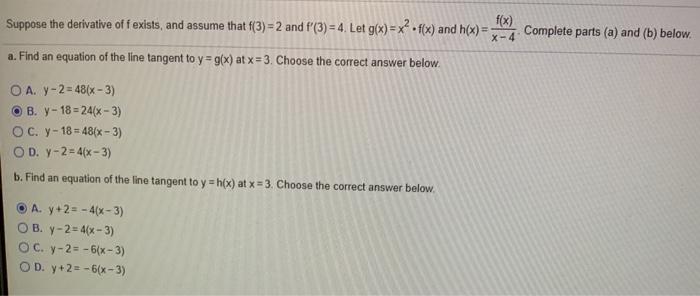 Solved Suppose The Derivative Of F Exists And Assume That