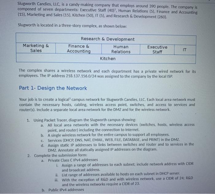 Slugworth Candies, LLC, is a candy-making company | Chegg.com