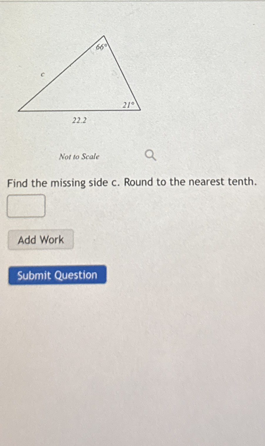 Solved Not to ScaleFind the missing side c . ﻿Round to the | Chegg.com