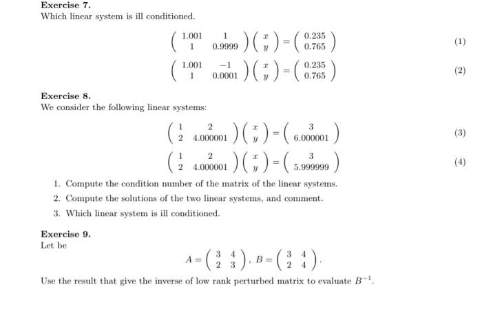 Exercise 6. Let be A∈Rn×n for n∈N, such that for a | Chegg.com
