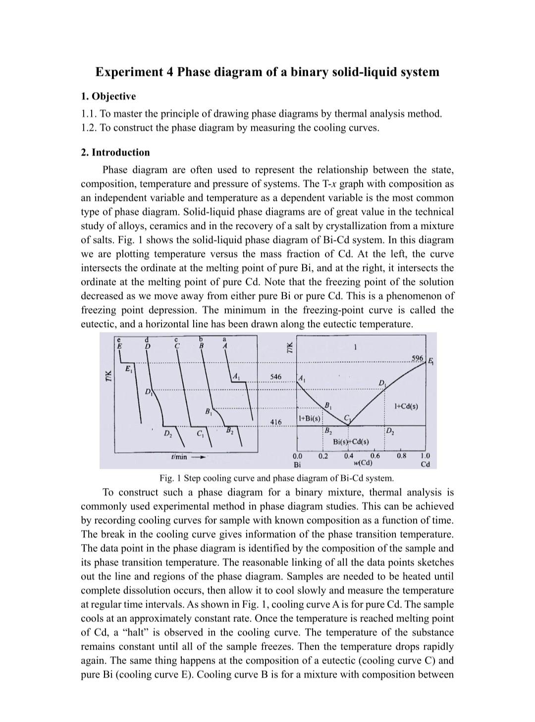 Solved Experiment 4 Phase diagram of a binary solid-liquid | Chegg.com